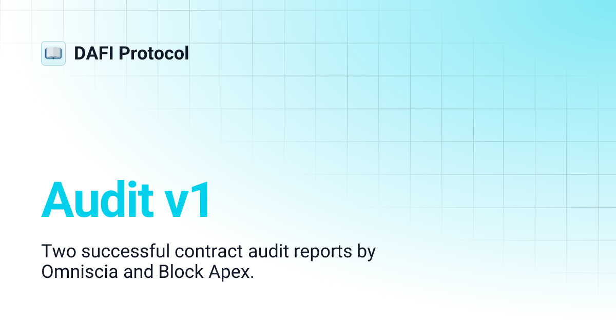 Audit v1 | DAFI Protocol